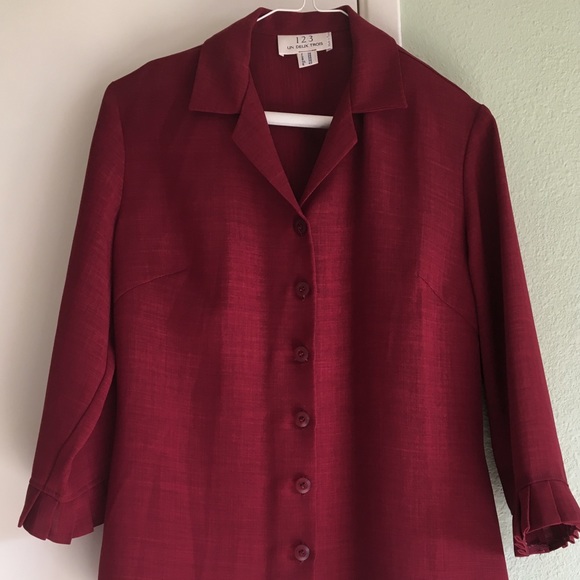 123 | Tops | French Made Dark Red Button Down Shirt | Poshmark